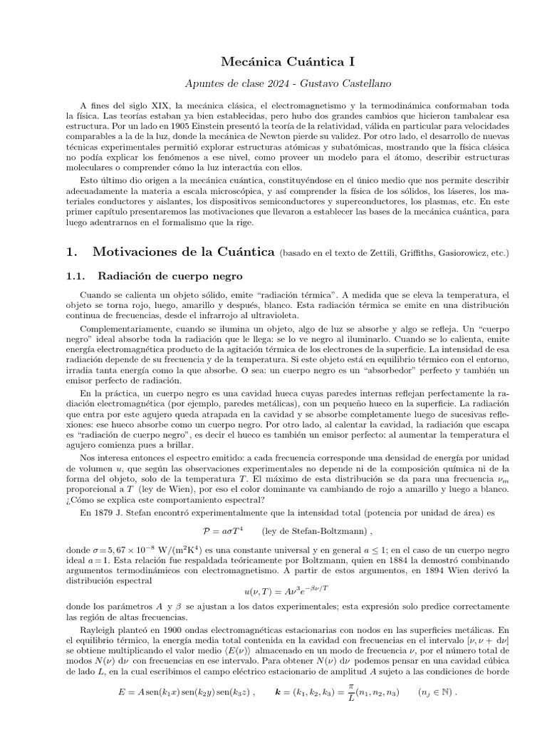 Clases Mc1 | PDF | Mecánica cuántica | Electrón
