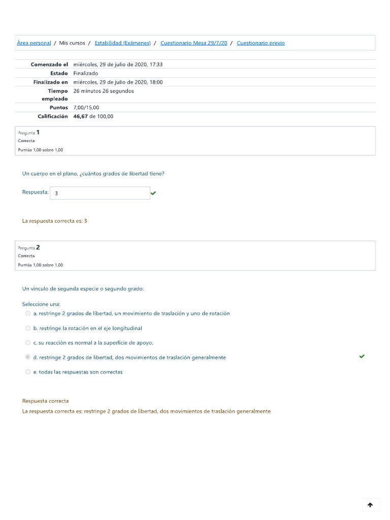 Cuestionario Previo - Revisión Del Intento | PDF