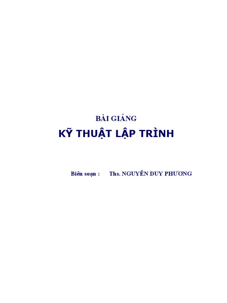 Ky Thuat Lap Trinh | PDF