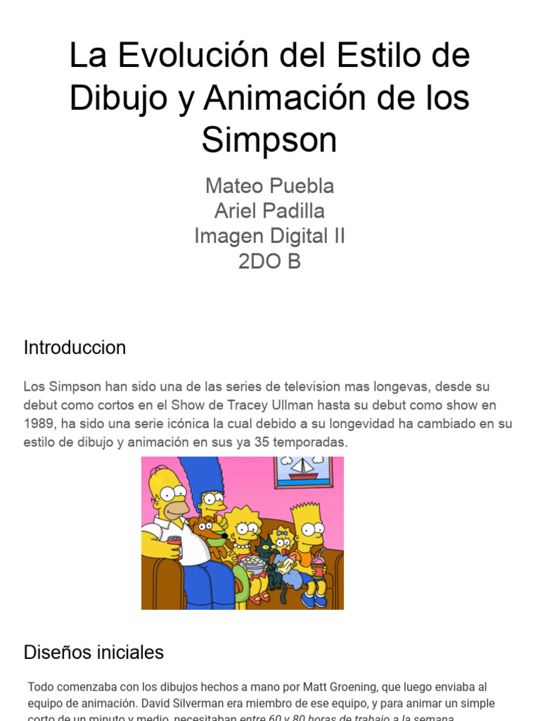 La Evolución Del Estilo de Dibujo de Los Simpson | PDF | Los Simpsons | Animación