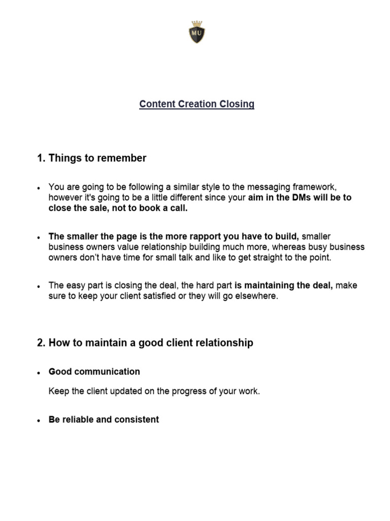 Effective Client Closing Strategies | PDF | Marketing | Human Communication
