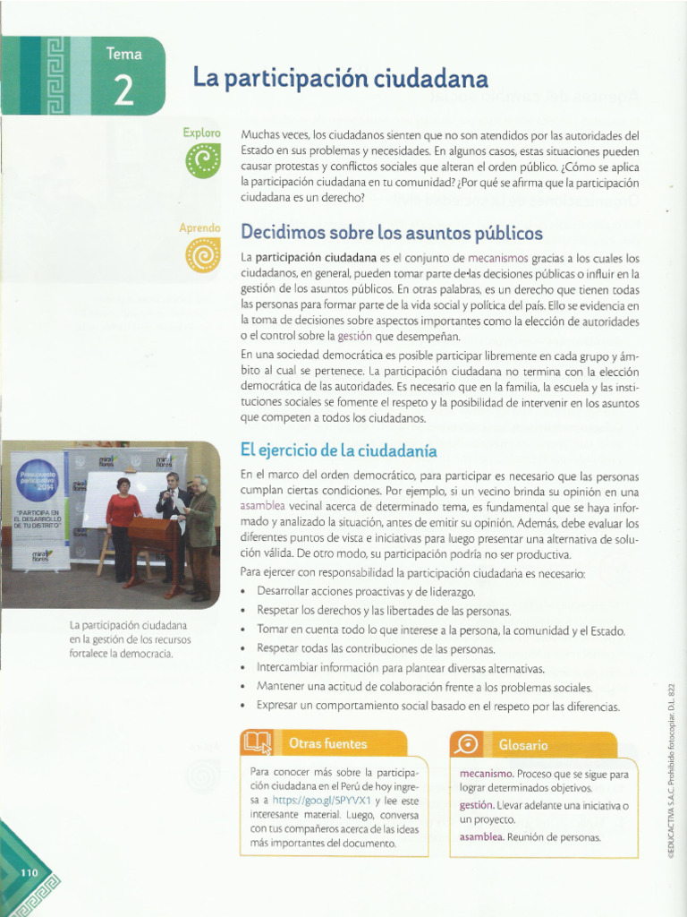 Dpcc 4 Unidad 2 Tema 2 La Participación Ciudadana Descargar