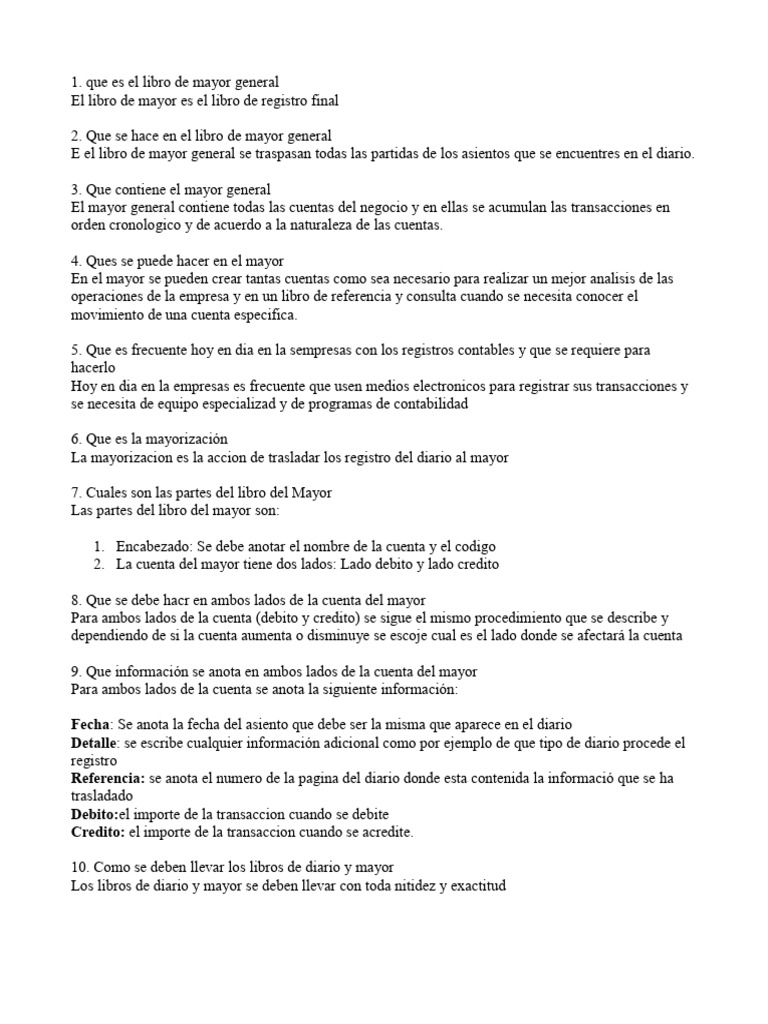 Guía del Libro Mayor Contable | PDF | Contabilidad