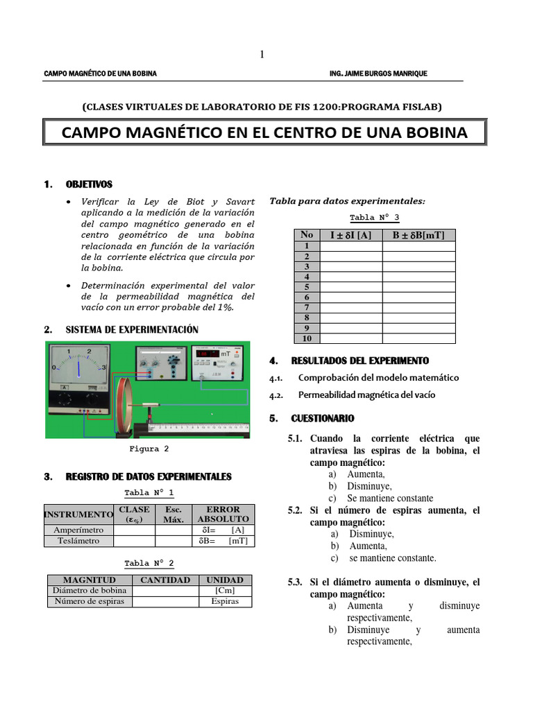 Campo Magnetico en en Centro de La Bobina | PDF | Inductor | Campo magnético