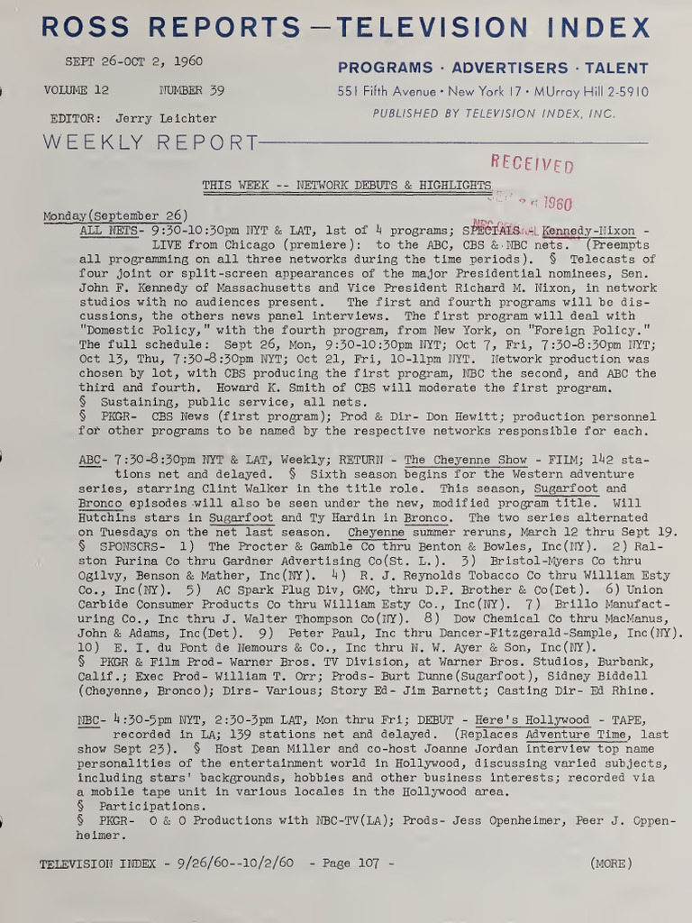 Ross Reports Tele 89 Ross | PDF