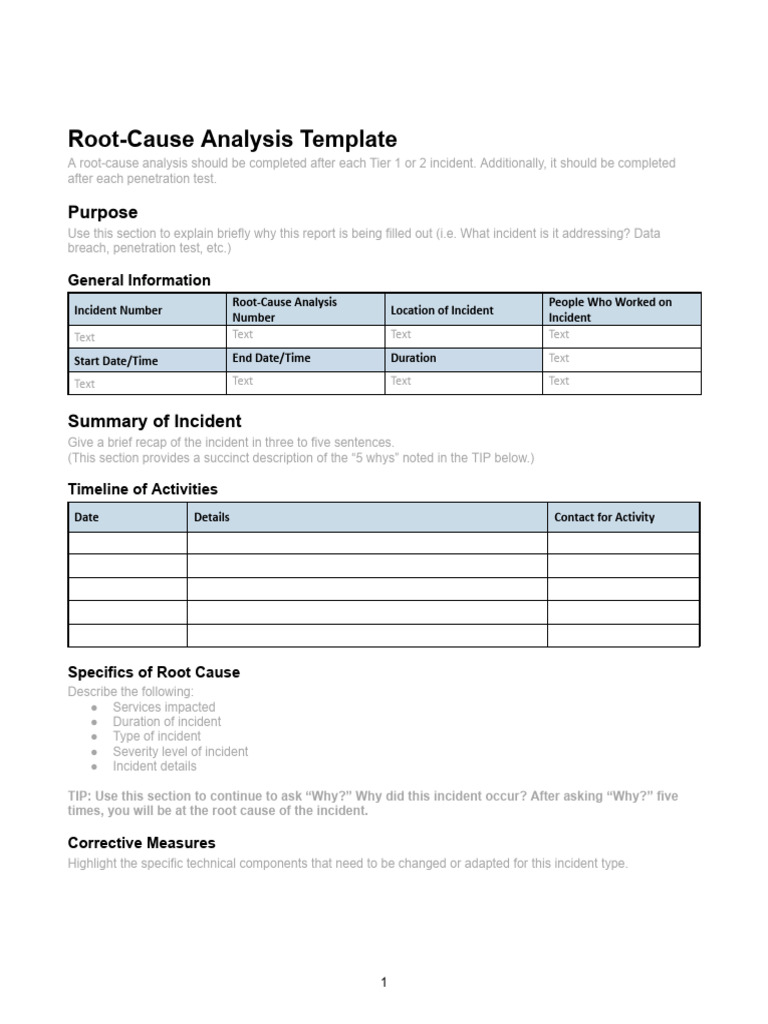 39 Root Cause Analysis Template | PDF | Information Science ...