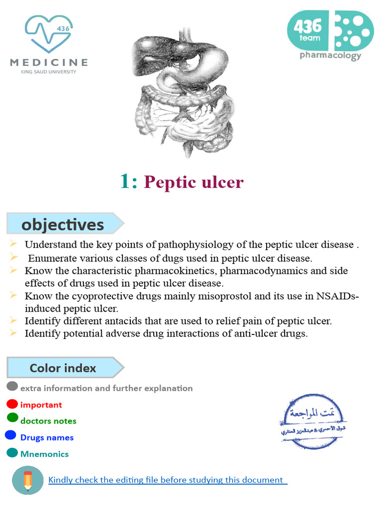 1-peptic ulcer | PDF | Stomach | Gastroesophageal Reflux Disease