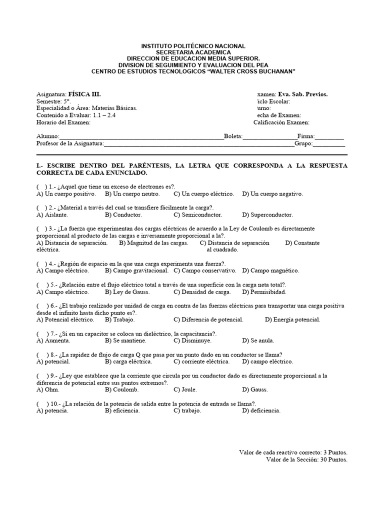 Ets Cet 1 Ipn | PDF | Electricidad | Corriente eléctrica