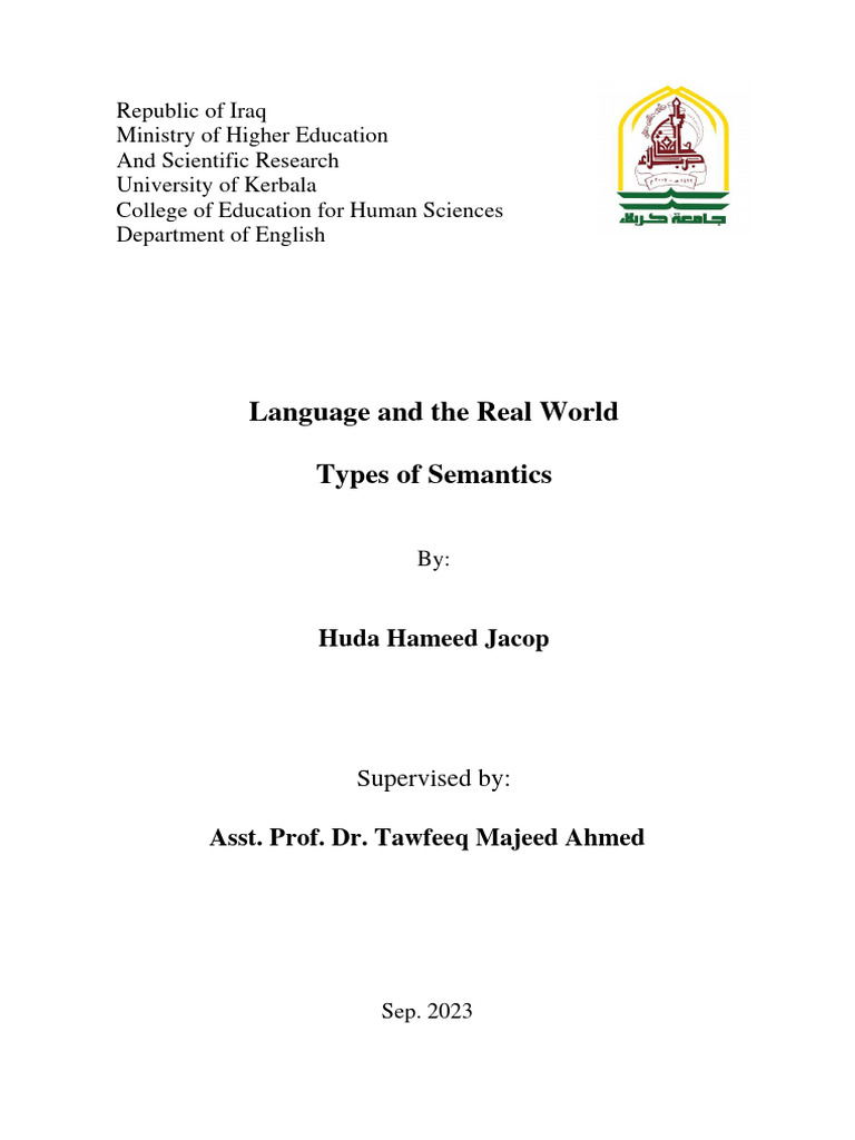 Types of Semantics | PDF | Semantics | Grammar