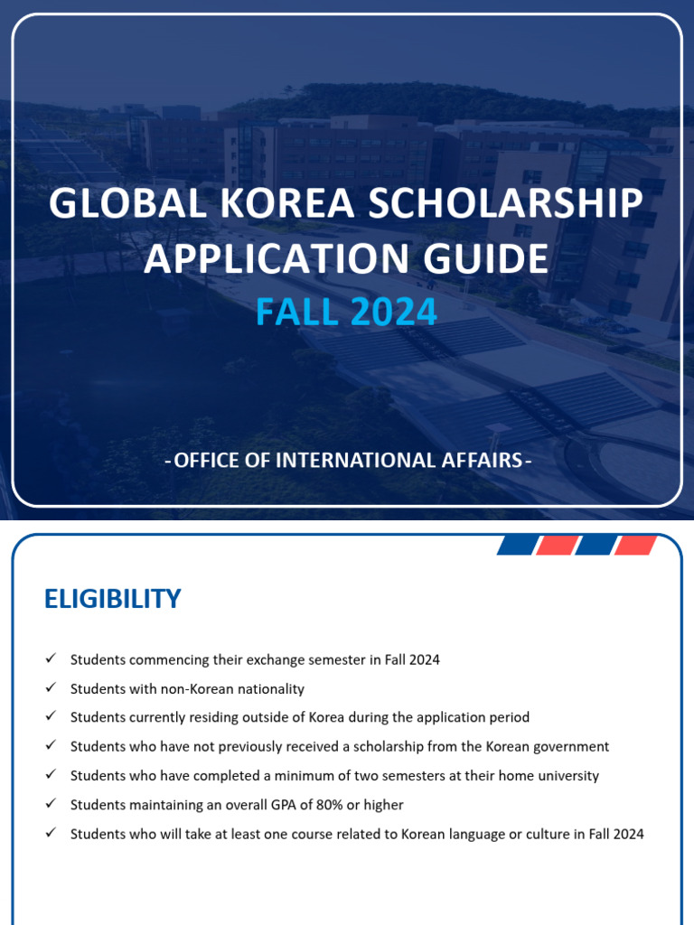 Global Korea Scholarship Guide 2024 | PDF | Test Of English As A ...