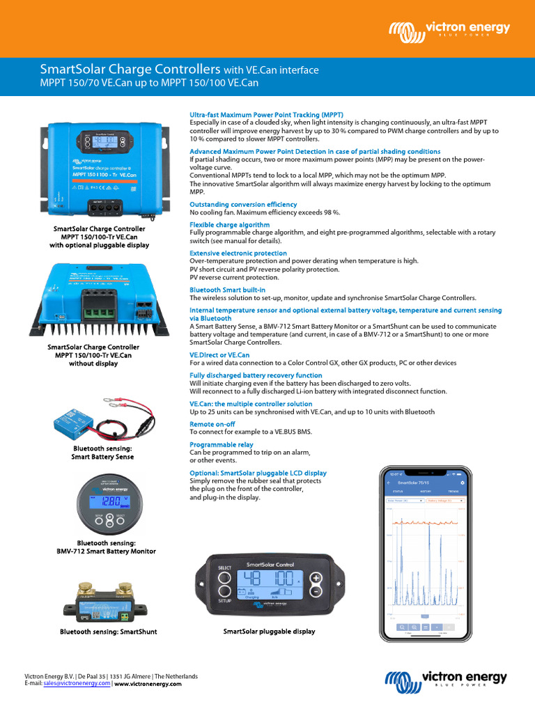 Victron SmartSolar Charge Controller MPPT 150 70 Up To 150 100 | PDF ...