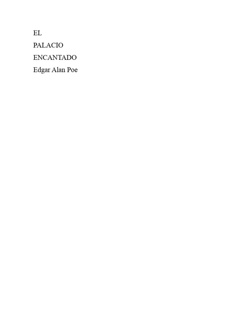 El Palacio Encantado - Edgar Alan Poe | PDF