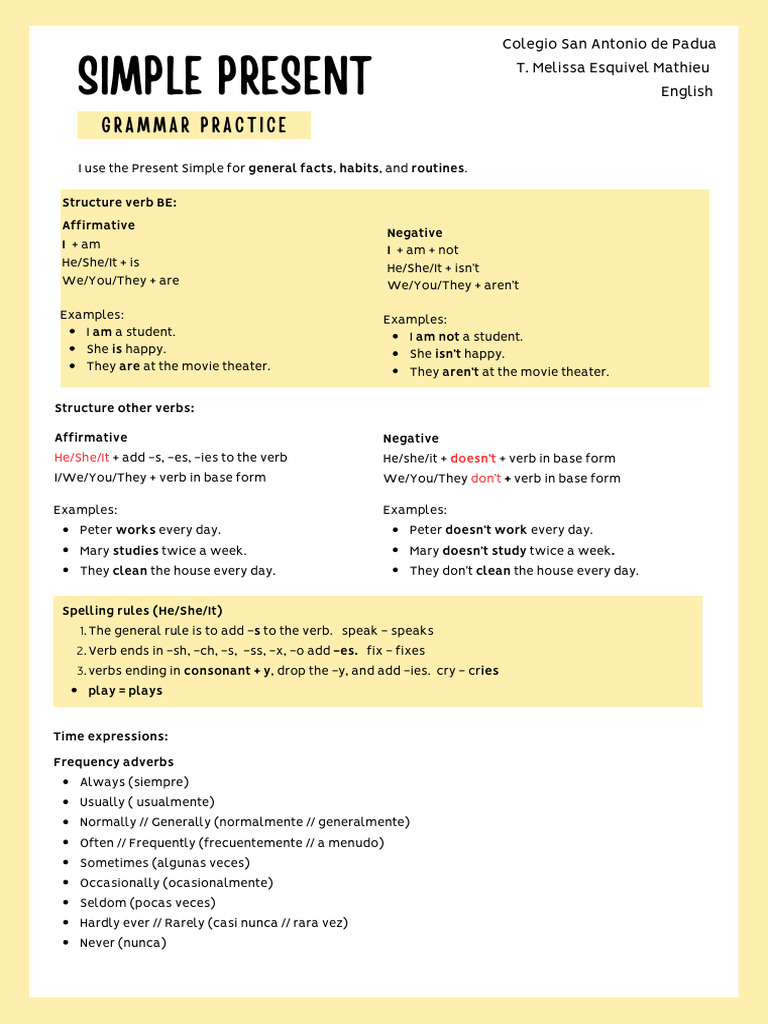Simple Present vs Present Continuous 11 | PDF | Linguistics | Grammar