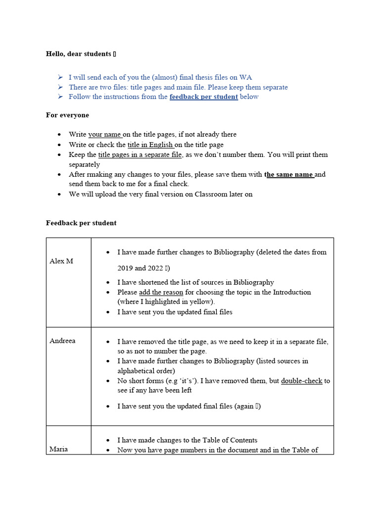 Final Feedback On Your Thesis | PDF | Page Layout | Paragraph