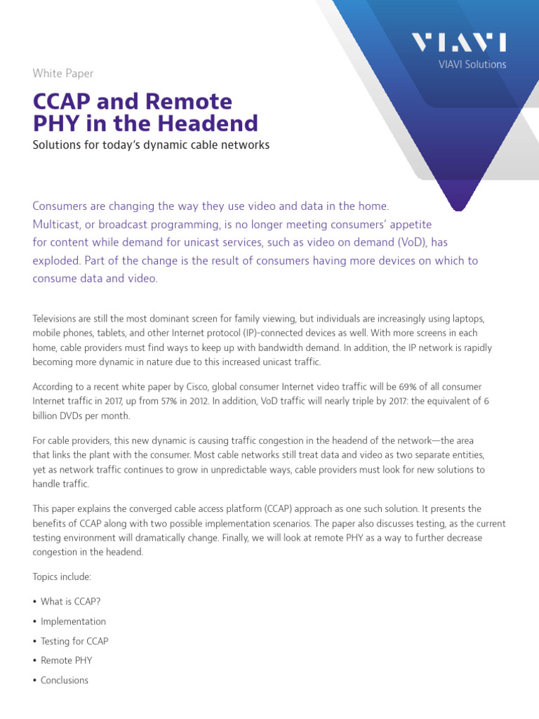 CCAP and Remote PHY Overview | PDF | Computer Engineering | Digital Technology