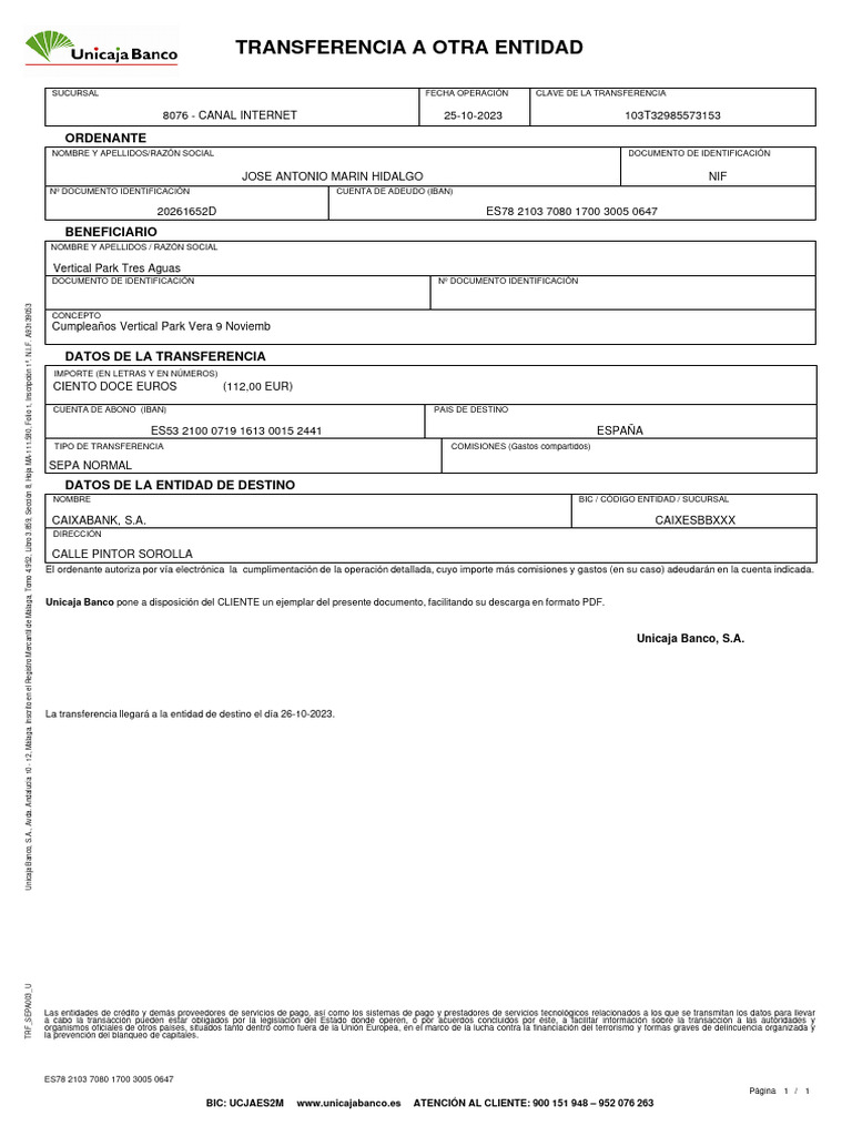 Documento - 2023-10-25-18 51 49 533000 | PDF | Transferencia bancaria ...