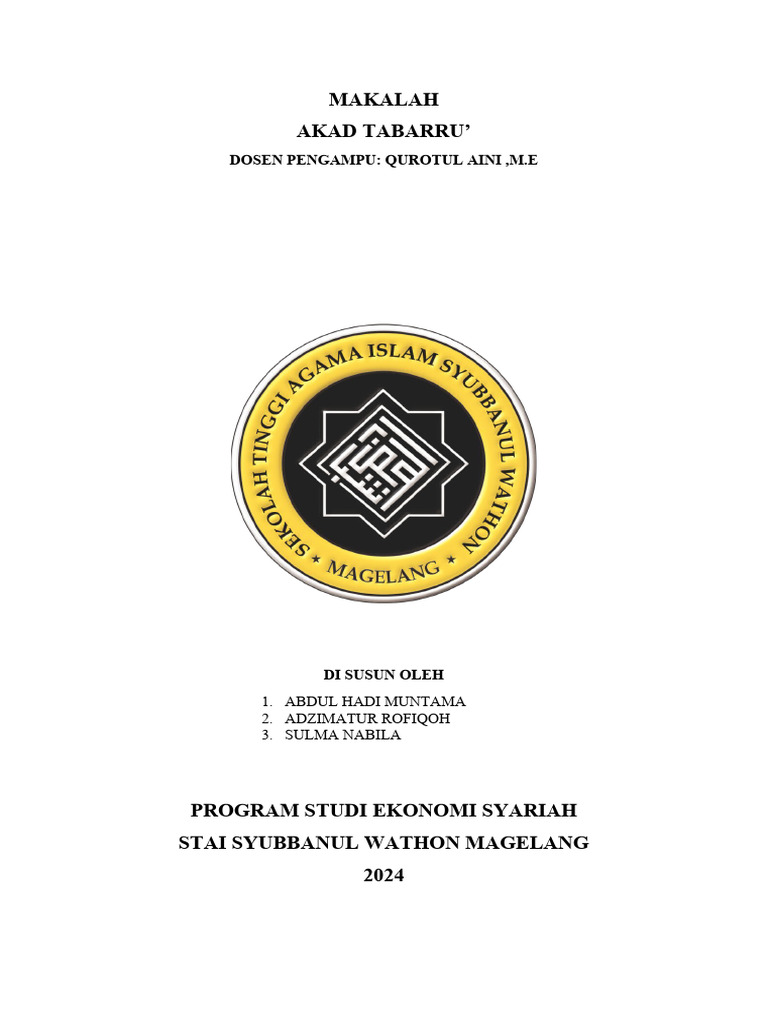 Makalah Akad Tabarru' SMT 4 | PDF