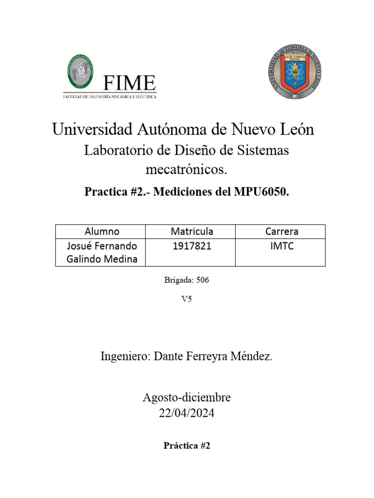 Practica #2. - Mediciones Del MPU6050. | PDF | Programa de computadora | Programación