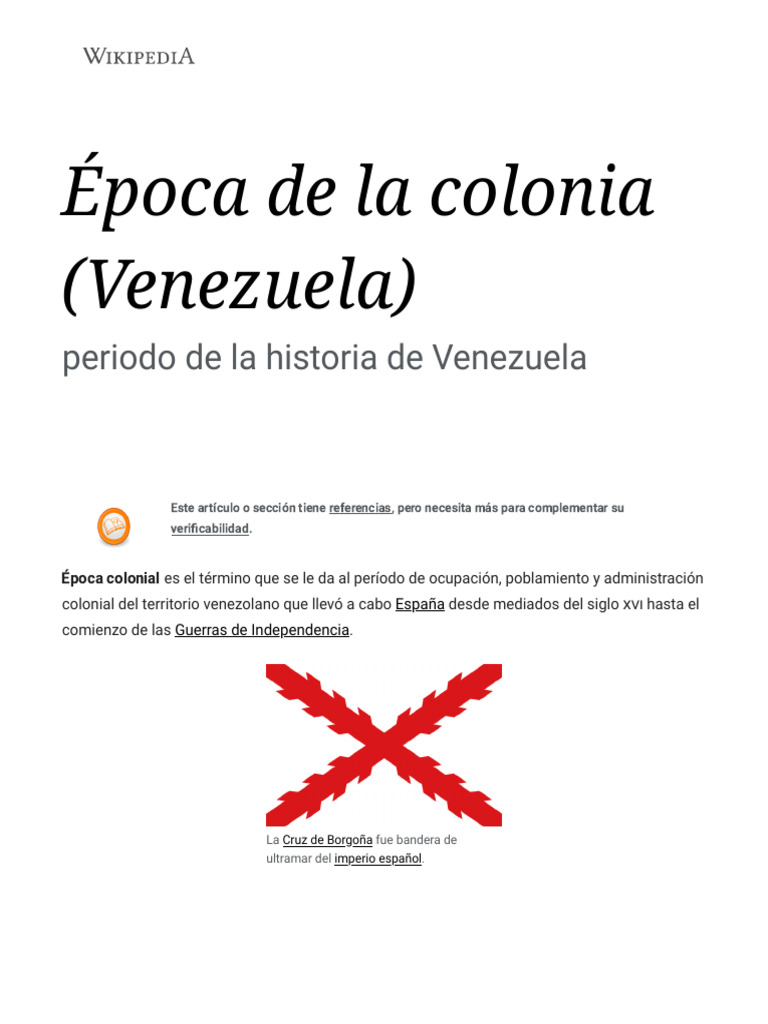 Época de La Colonia (Venezuela) - Wikipedia, La Enciclopedia Libre ...