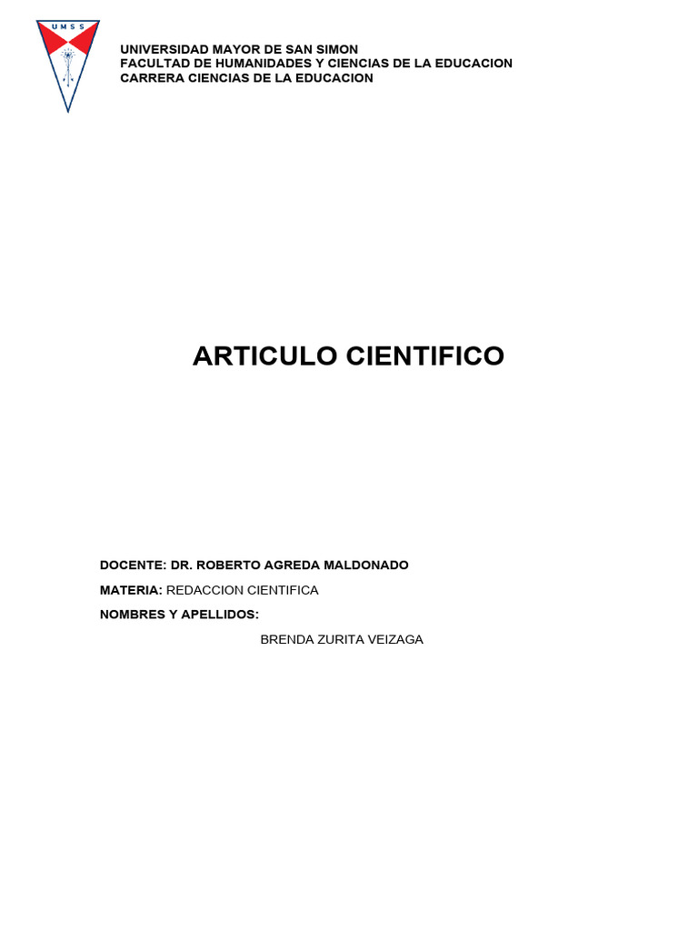 Articulo Cientifico | PDF | Desarrollo cognitivo | Cognición