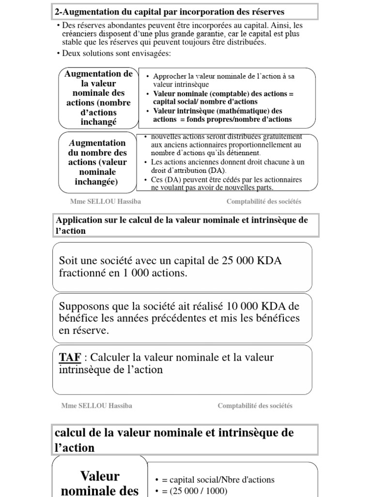Augmentation de capital par réserves | PDF | Capitaux propres ...