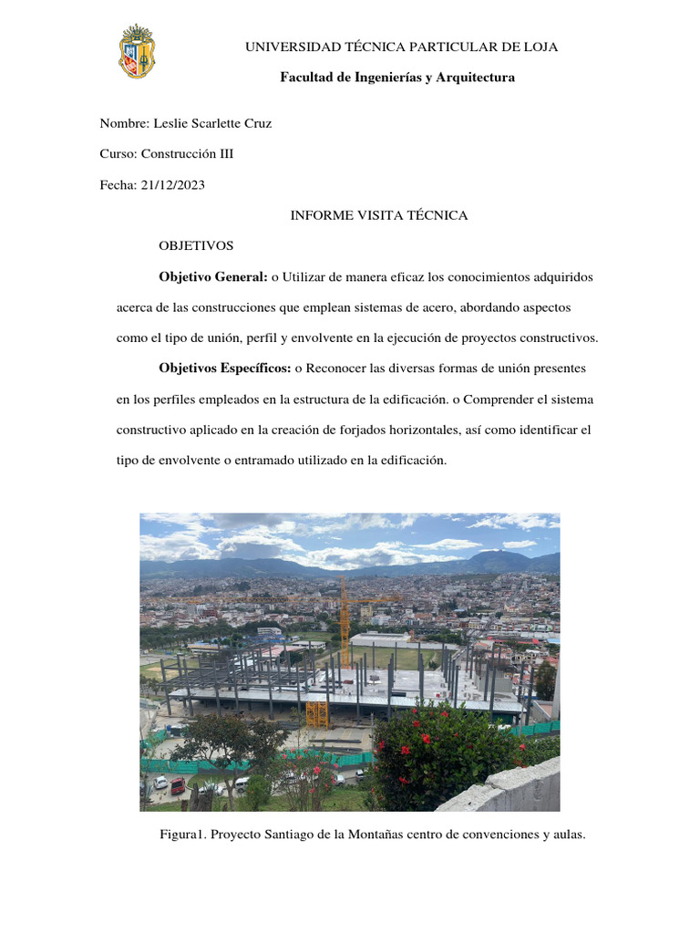 Informe Visita de Obra | PDF | Ingeniería | edificio