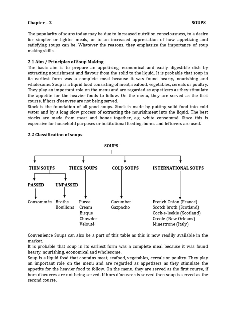 Chapter-2-Soups | PDF | Soup | Hors D'oeuvre