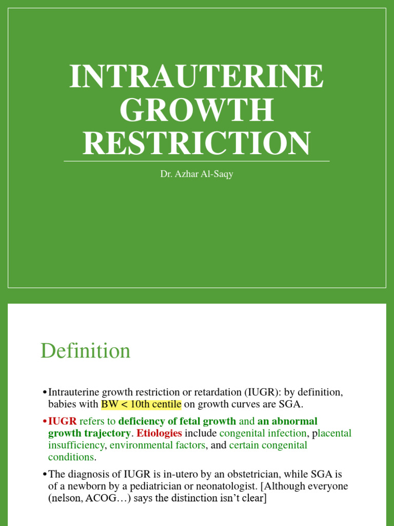 Understanding Intrauterine Growth Restriction | PDF | Mammalian ...