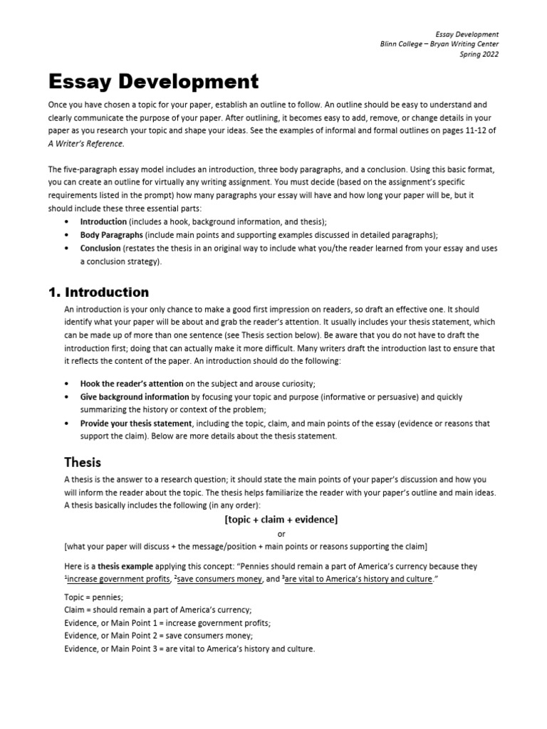 03 Essay-Development | PDF | Essays | Thesis