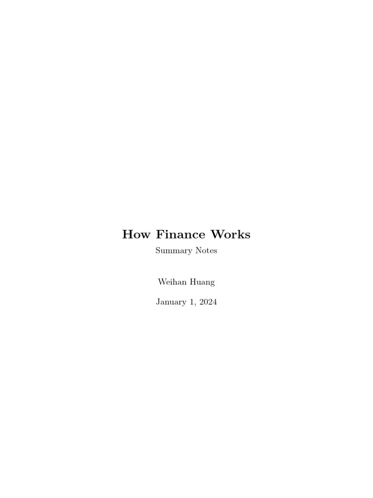 How Finance Works Notes | Download Free PDF | Equity (Finance) | Stocks