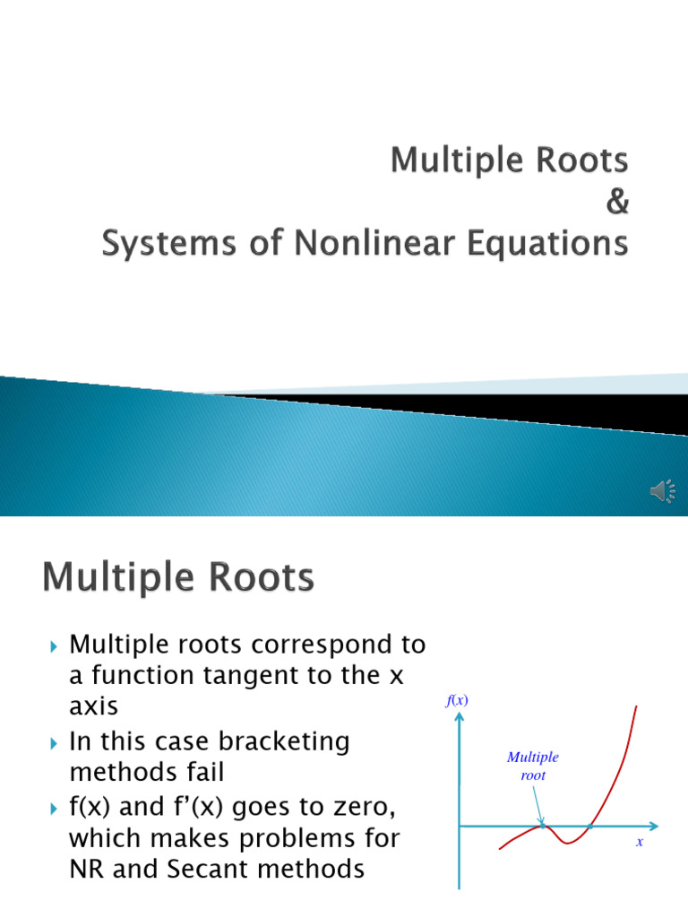 2 - 3 Multi-Roots and Systems of NAE | PDF | Numerical Analysis | Equations