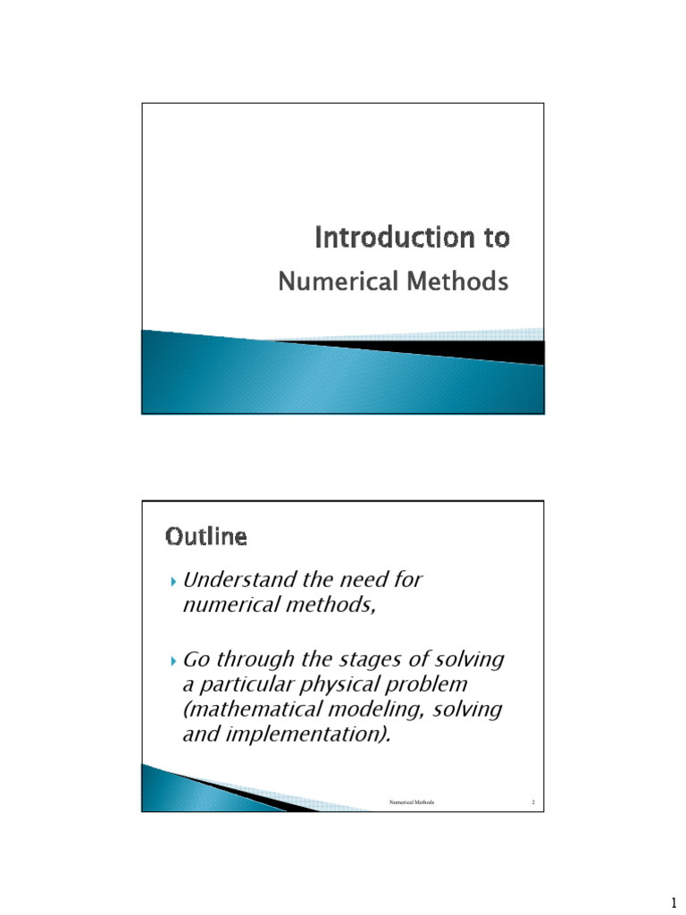 1.1 Introduction To Numerical Methods | PDF | Numerical Analysis | Applied And Interdisciplinary ...