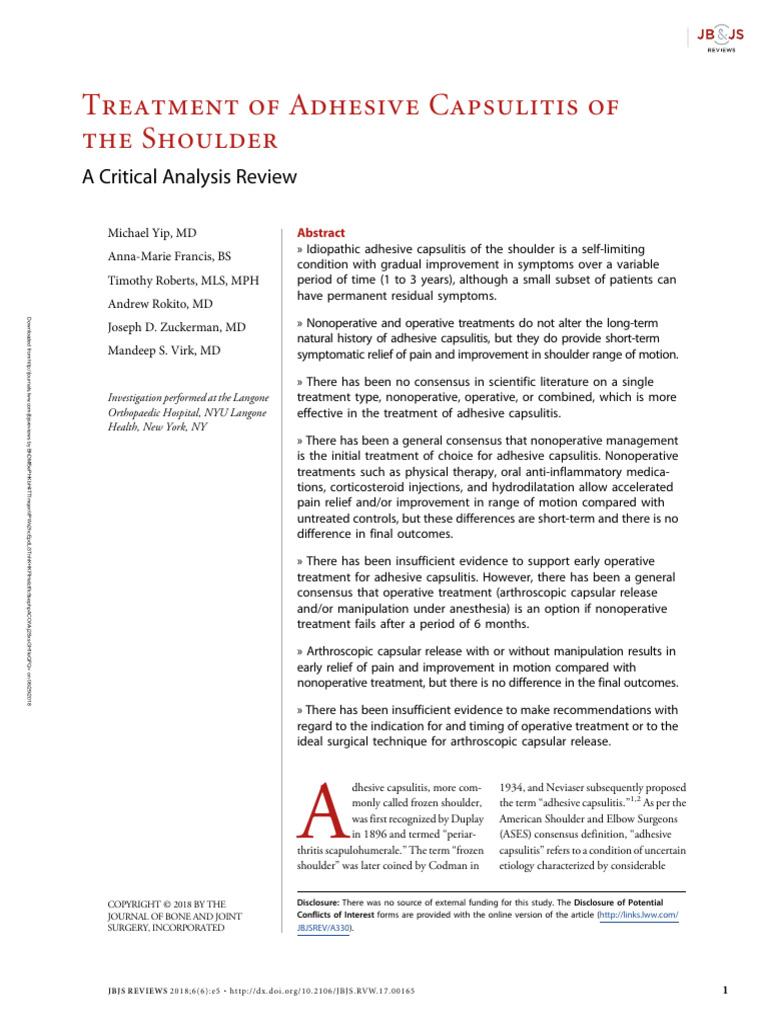 Capsulitis Adhesiva Hombro | PDF | Randomized Controlled Trial ...