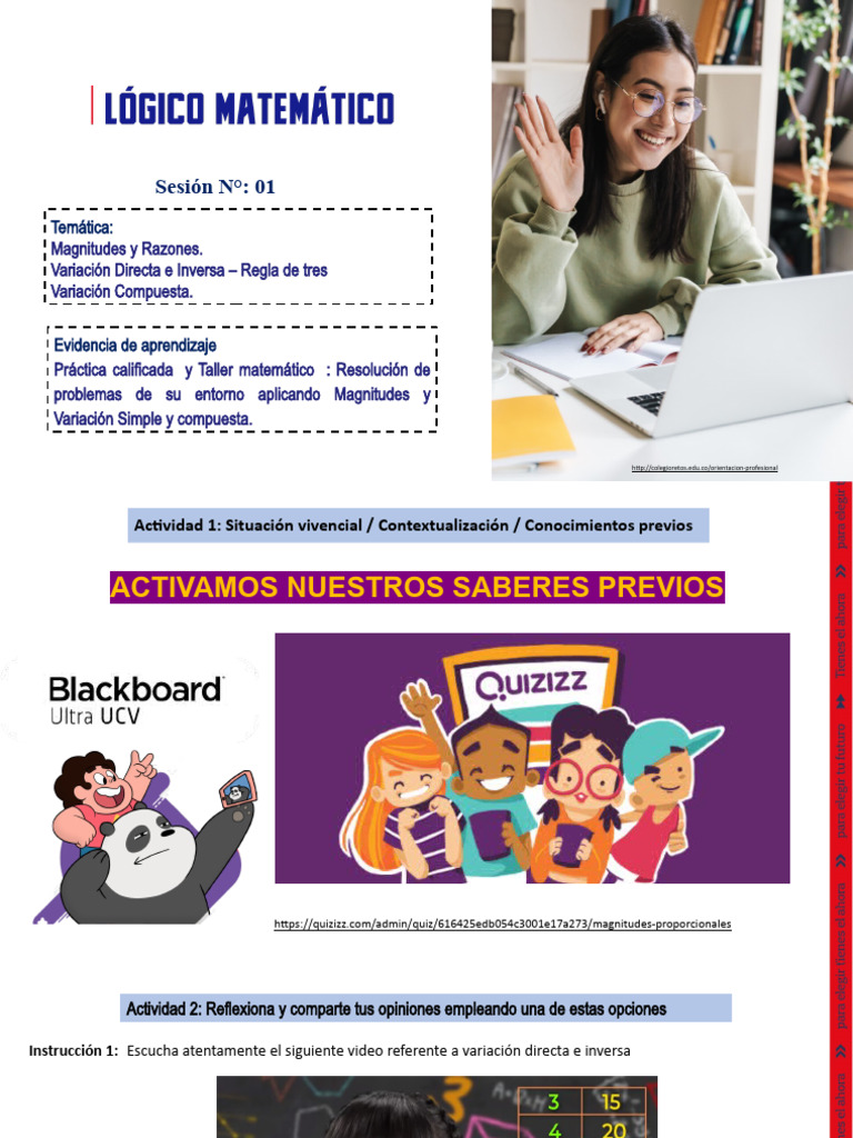 Sesión #1 - Variación Directa e Inversa, Variación Compuesta | PDF ...
