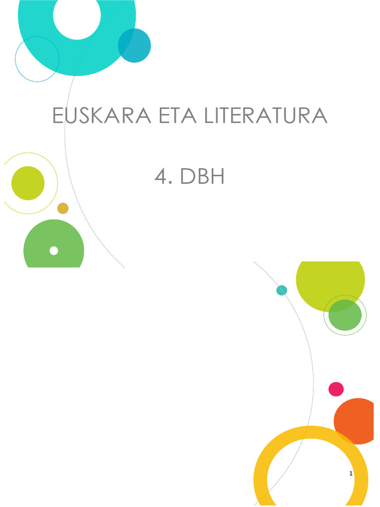 Euskara Eta Literatura. 4.Dbh Formato Berria | PDF