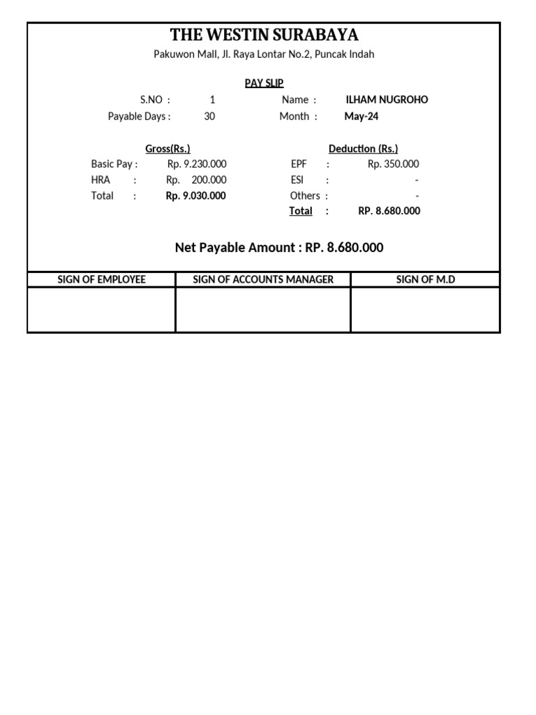 Salary Slip 2019 20 | PDF