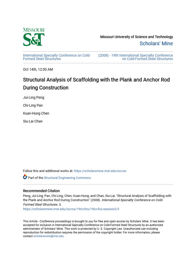 Paper | PDF | Deformation (Engineering) | Scaffolding