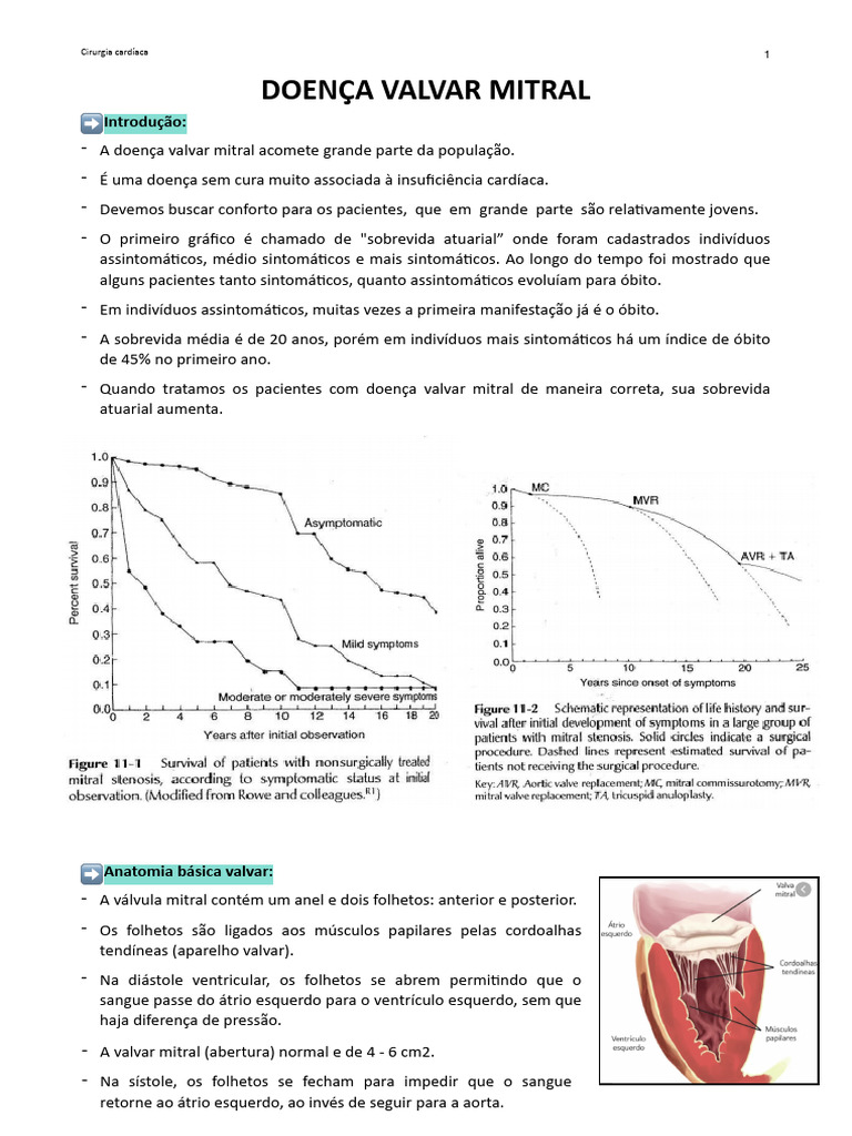 Doença Valvar Mitral | PDF | Coração | Átrio (coração)