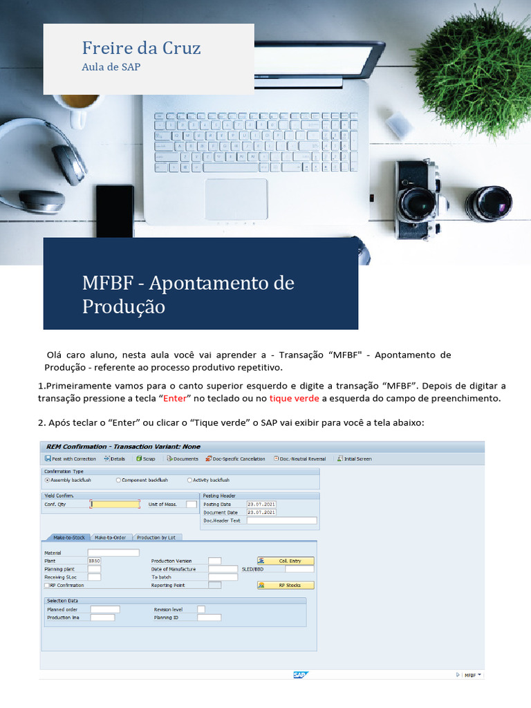 Apontamento de Produção no SAP MFBF | PDF