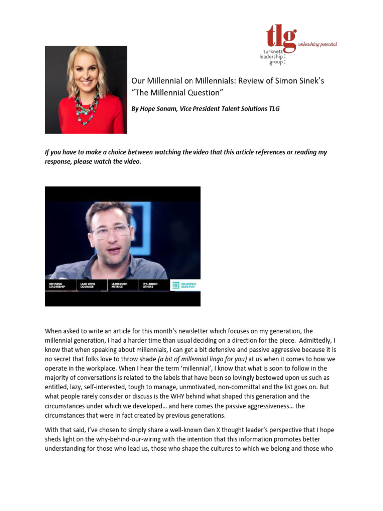 Millennials: Understanding & Leading | PDF | Millennials ...