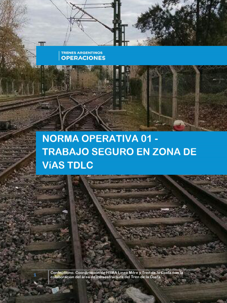 NO 01 Trabajo Seguro en Zona de Vias TDLC | PDF | Tren | Material rodante