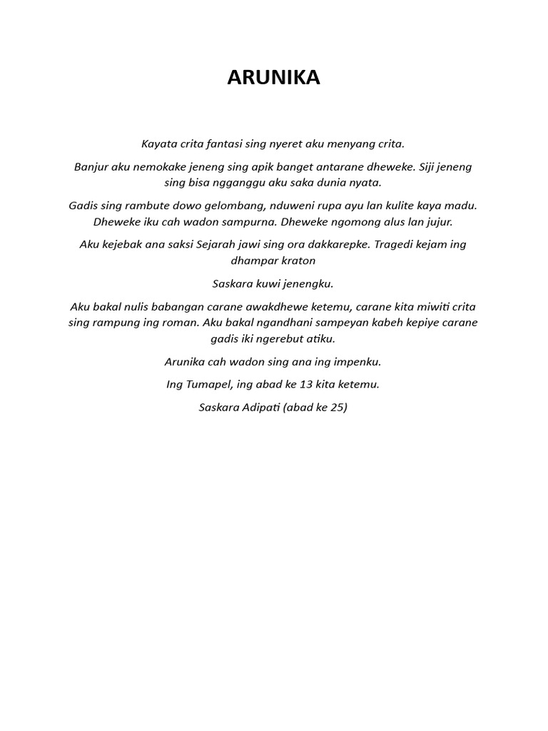 Arunika Cerpen | PDF