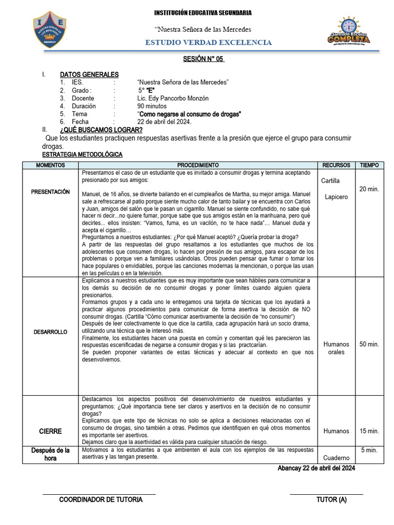 Estrategias para Negarse a las Drogas | PDF