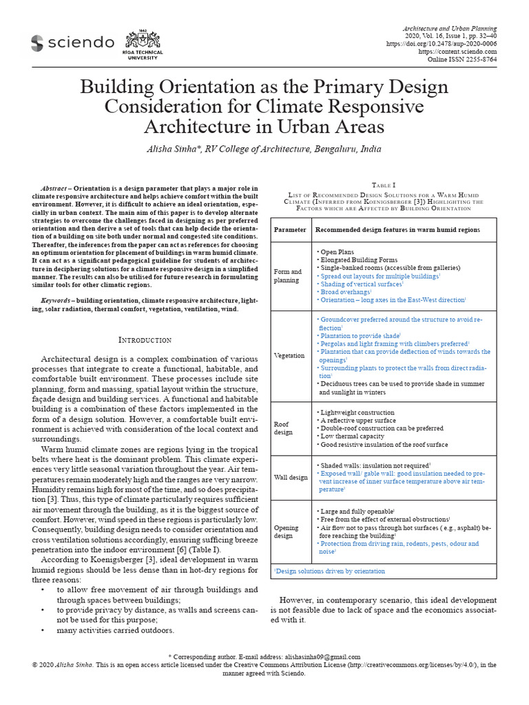 Buildng Orientation As The 1ary Design Consdieration For Climate ...