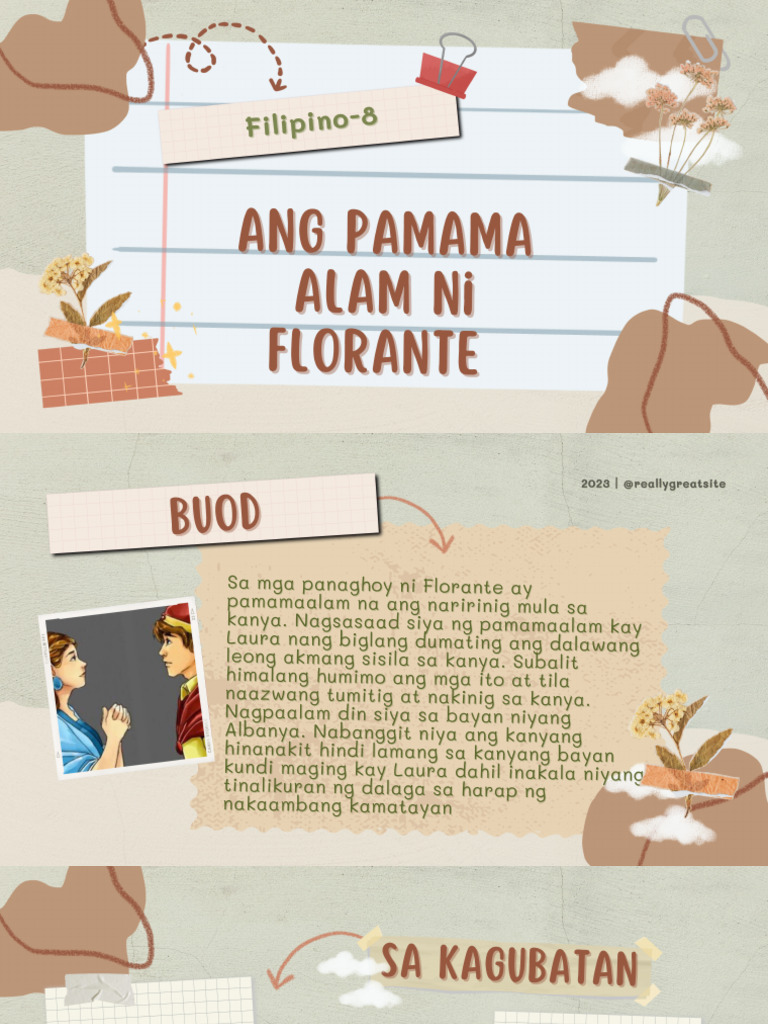 Filipino 8 Mapagkumbaba Ang Pamama-Alam Ni Florante - 20240511 - 192511 ...