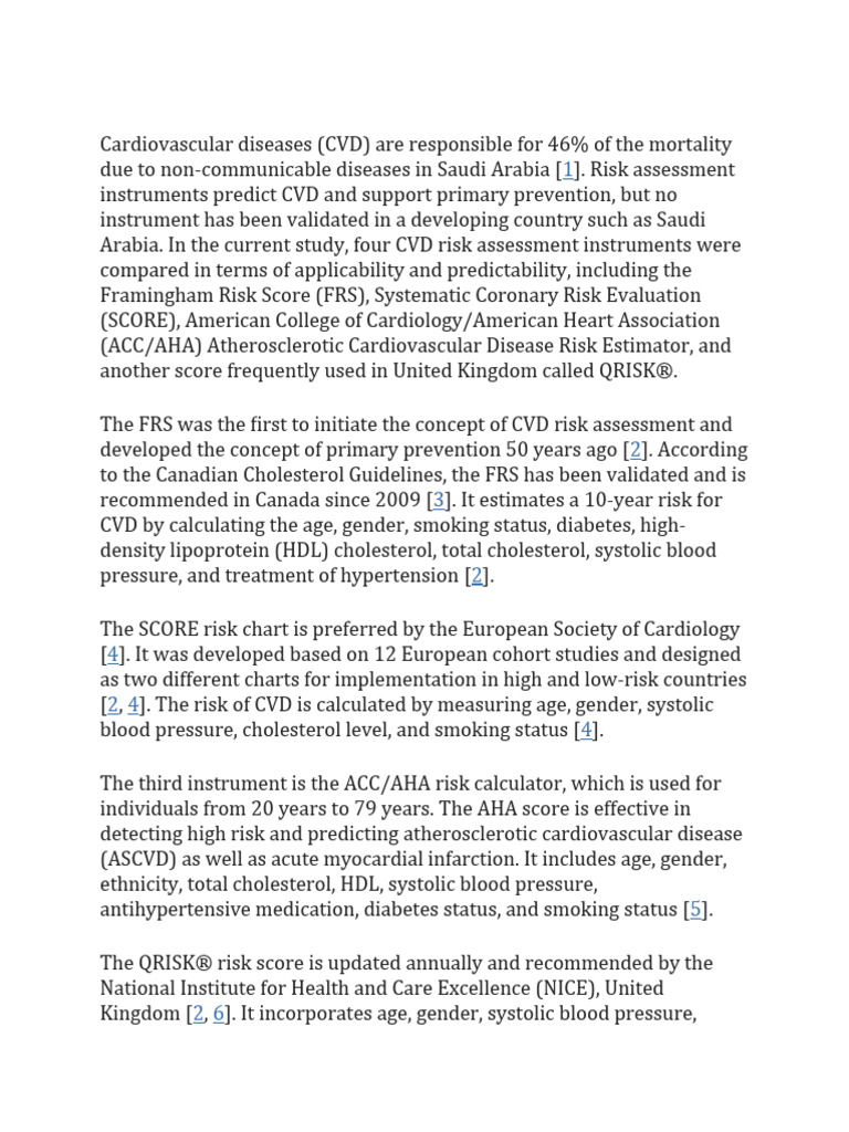 Cardiovascular Diseases Assessment Tools | Download Free PDF ...