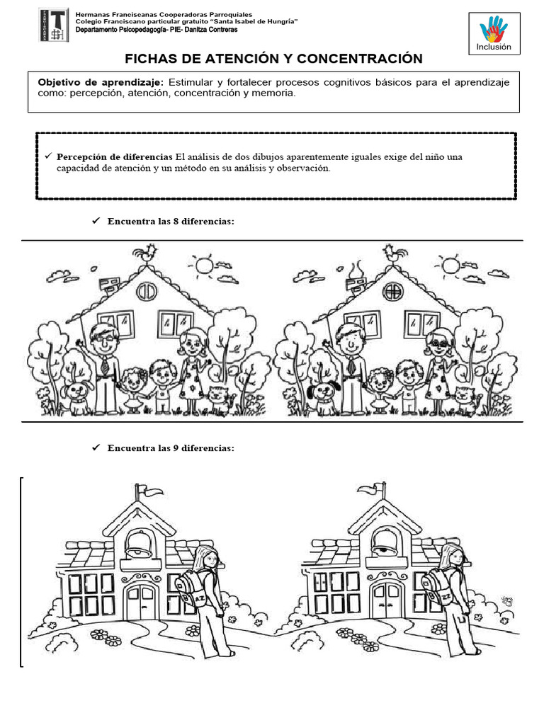 Fichas de Atención y Concentración | PDF | Atención | Aprendizaje