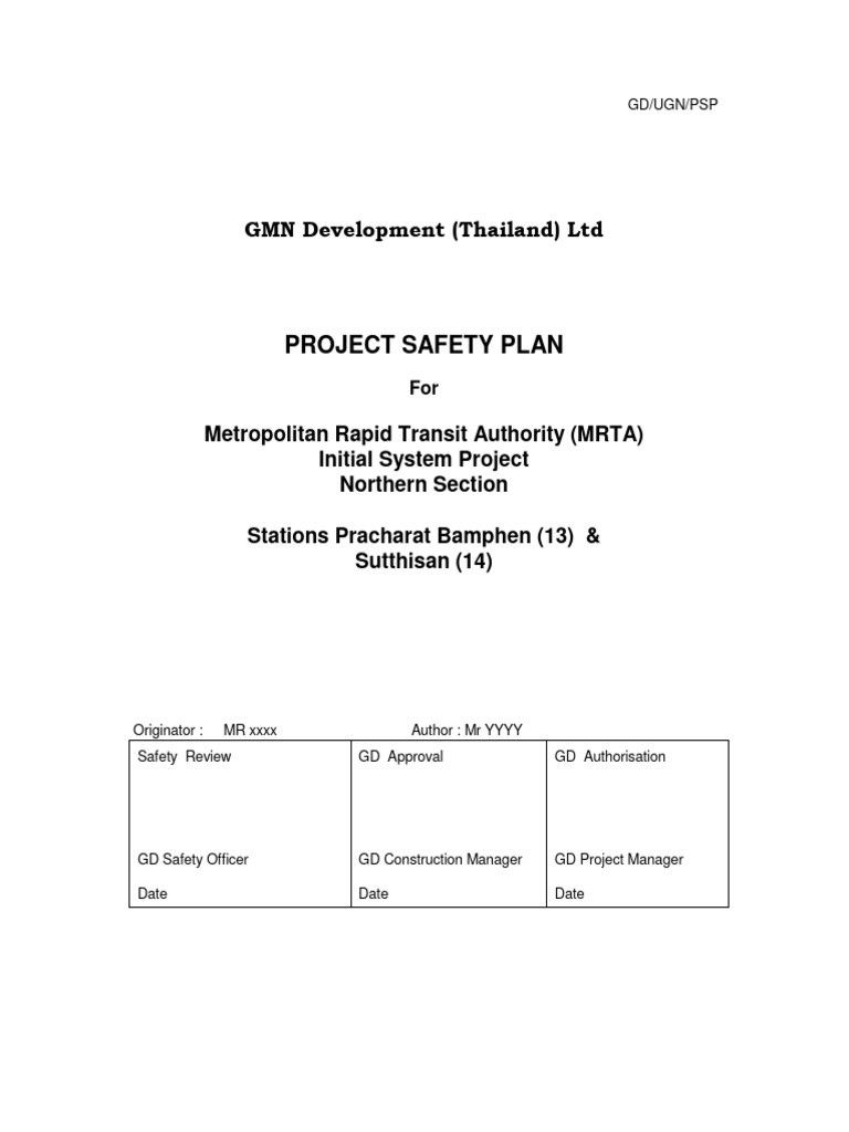 Project Safety Plan GMN | PDF | Crane (Machine) | Safety