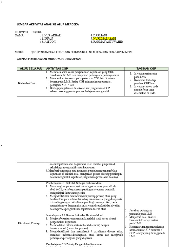 LA - Modul 3.1 - Kelompok 5 | PDF