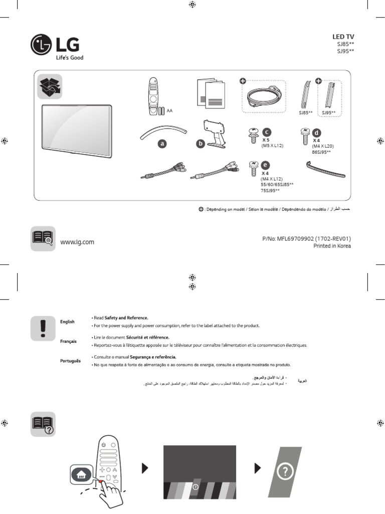 Manual LG 75SJ955V ENG | PDF | Ac Power Plugs And Sockets | Digital Television